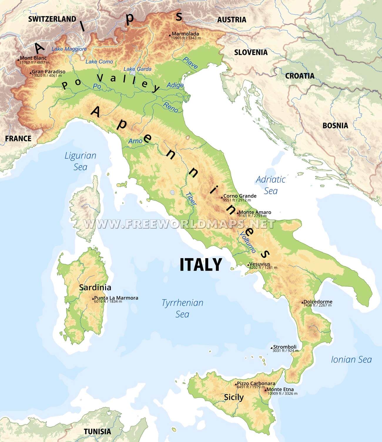 Map Of Italy Geography