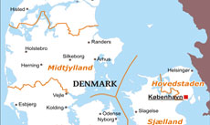 Where is Denmark located on the World map?