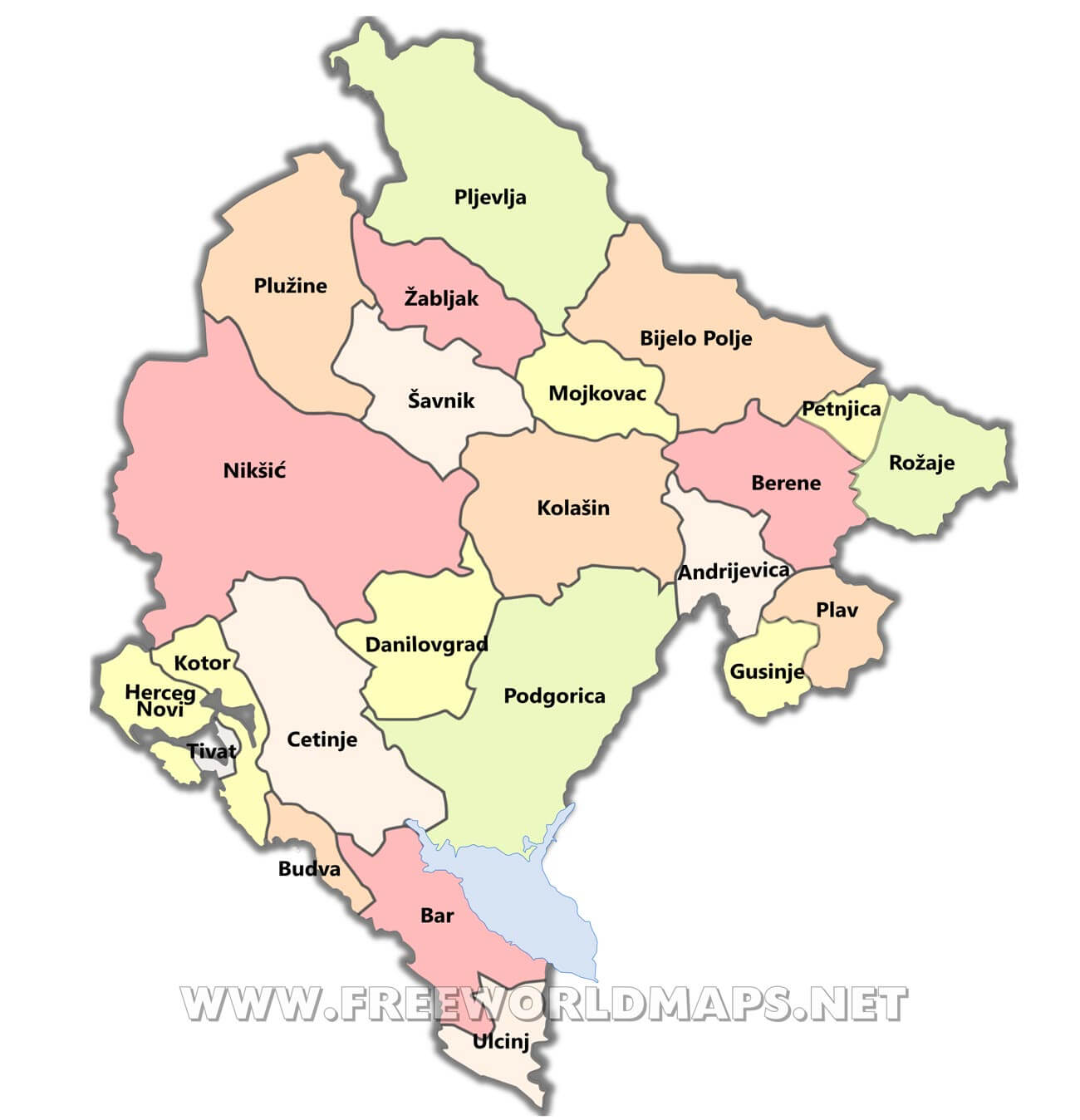 Montenegro Maps By Freeworldmaps
