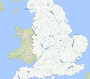 England Physical Map England Physical Map
