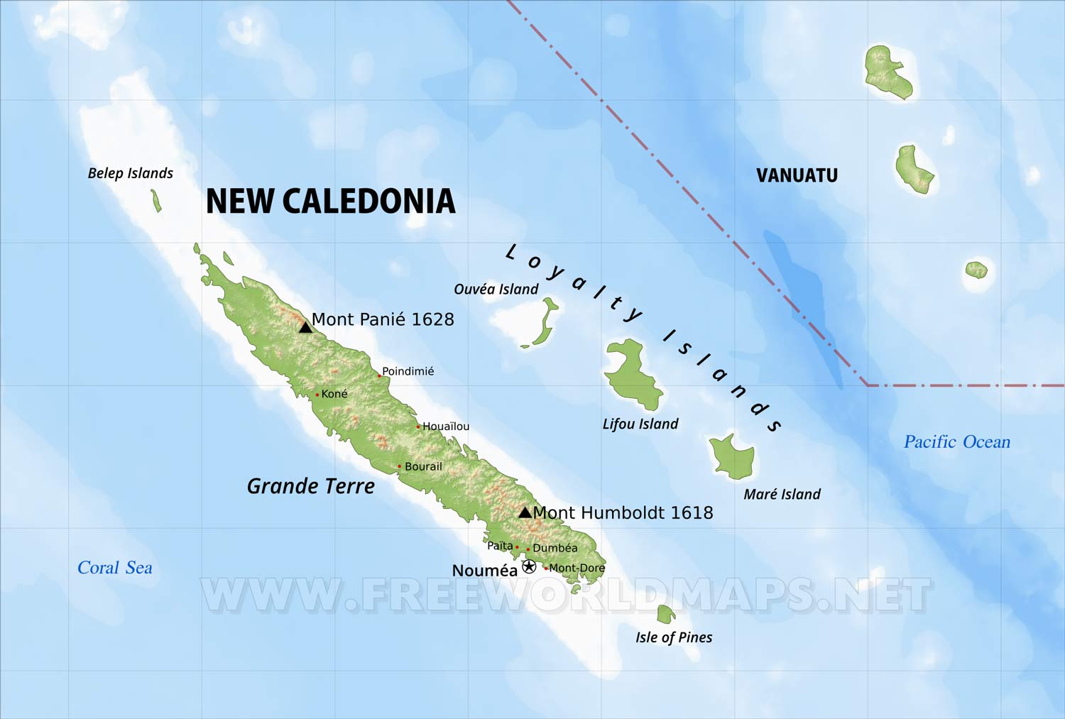 New Caledonia Map New Caledonia Map